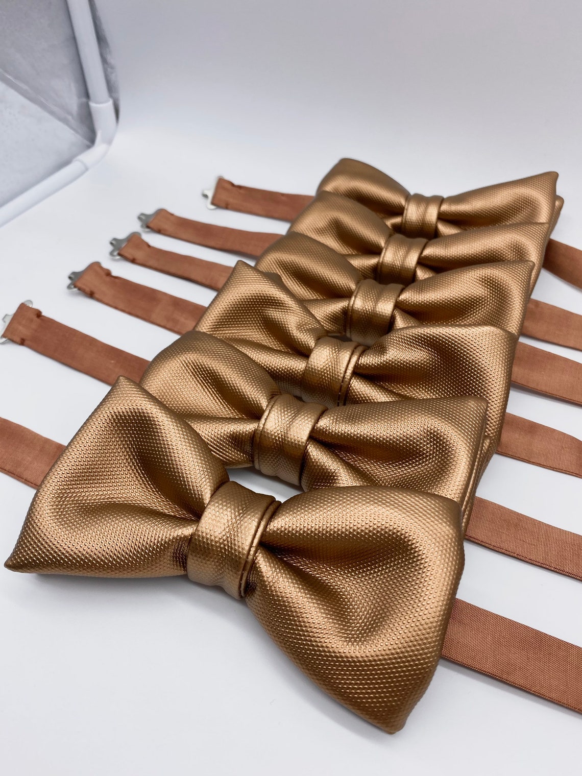Copper Bow Tie Vegan Leather Copper Bowtie Metallic Bow Tie - Etsy