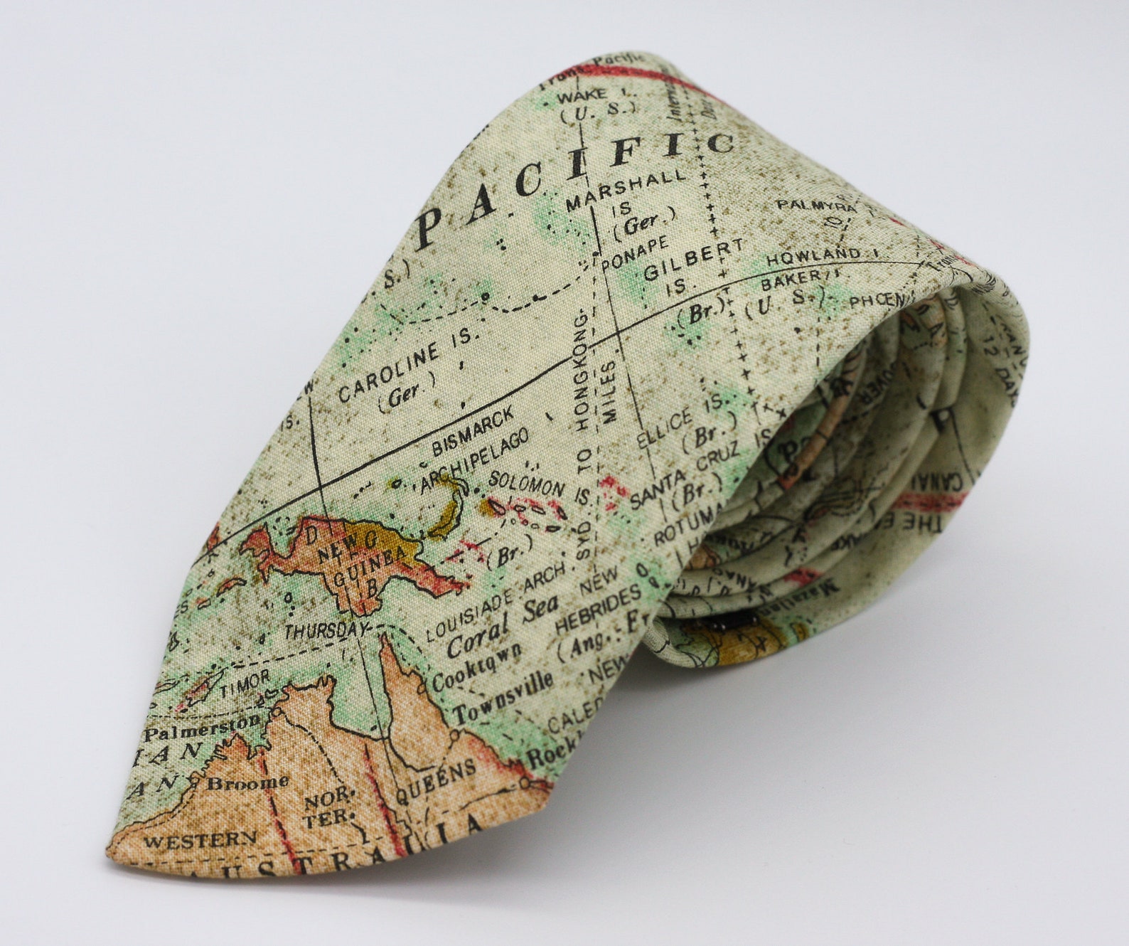World Map Neck Tie, Traveler's Gift, Japanese Cotton - Etsy
