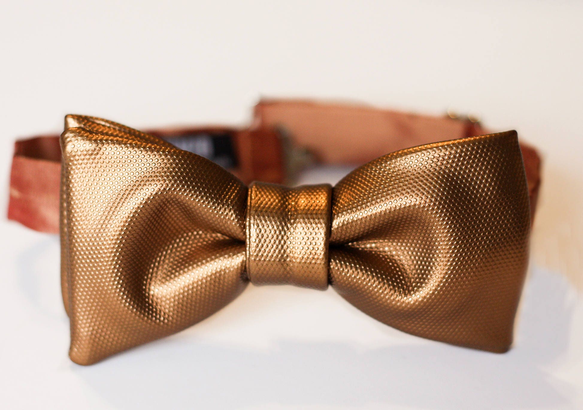 Copper Bow Tie Vegan Leather Copper Bowtie Metallic Bow Tie - Etsy