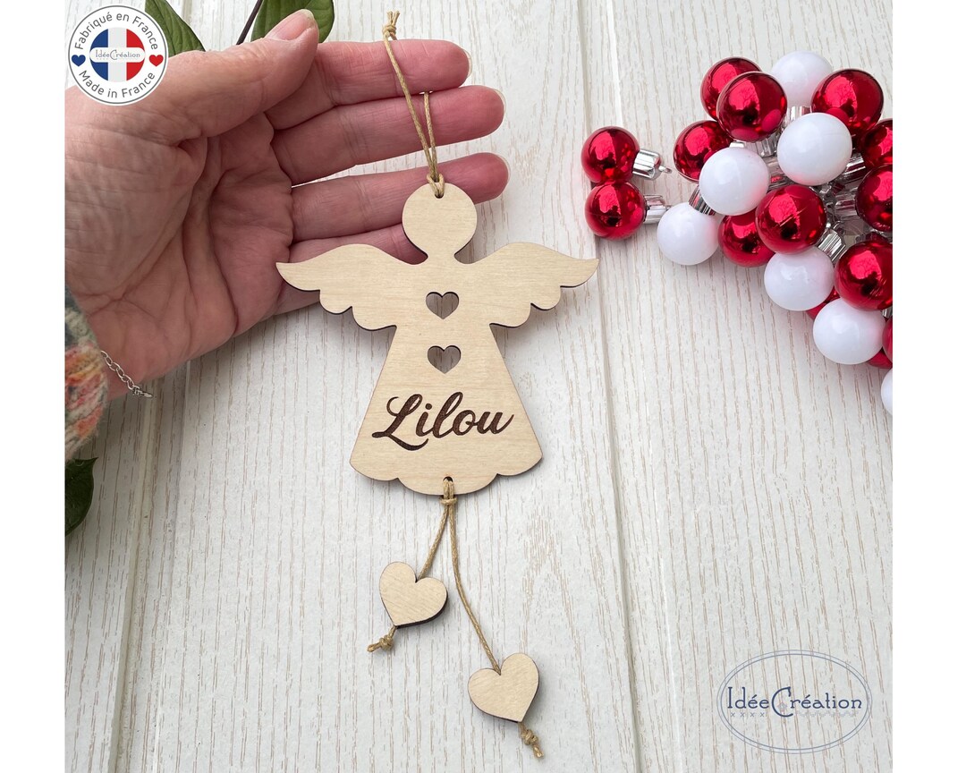 Personalized Wooden Angel – Custom Christmas Decoration – Engraved ...