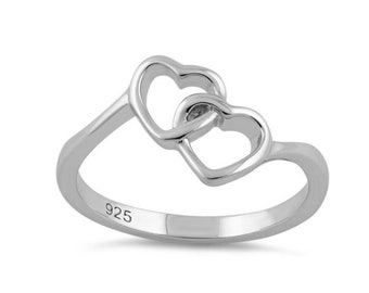 Two hearts ring | Etsy