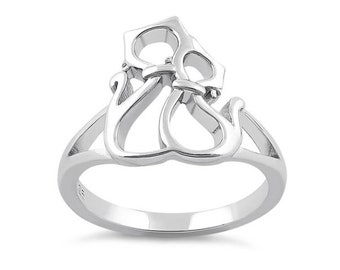 Midi Silver Mother and Child son or Daughter Infinity Ring,mama and ...