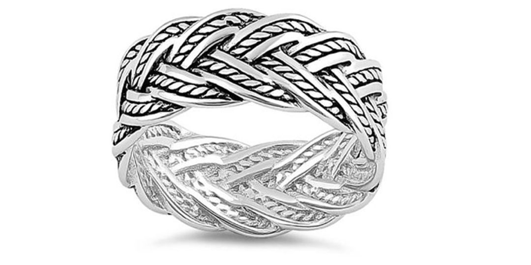 Sterling Silver Woven Ring - Etsy
