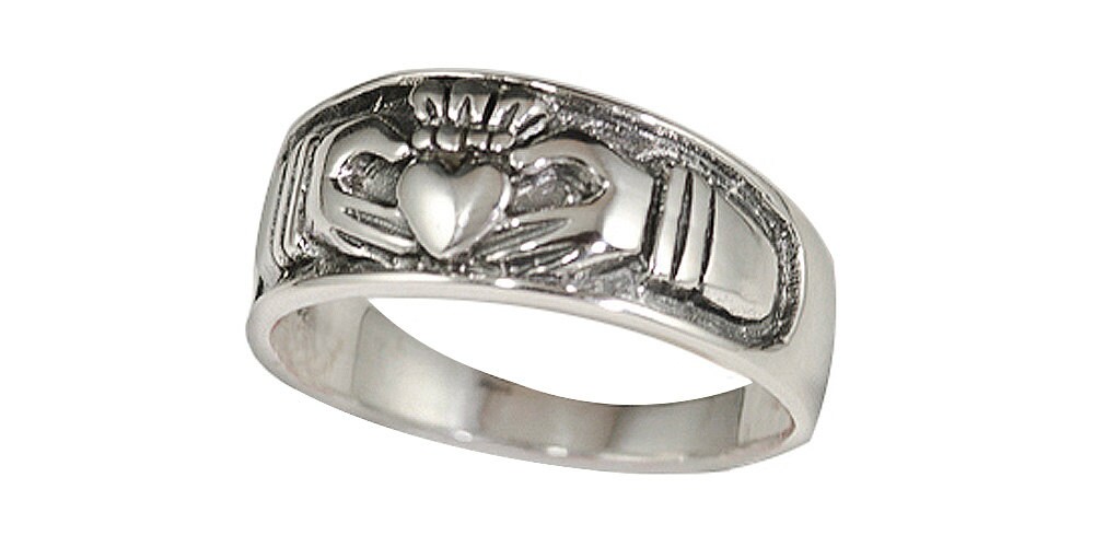 Sterling Silver Men's Claddagh Ring R439 | Etsy