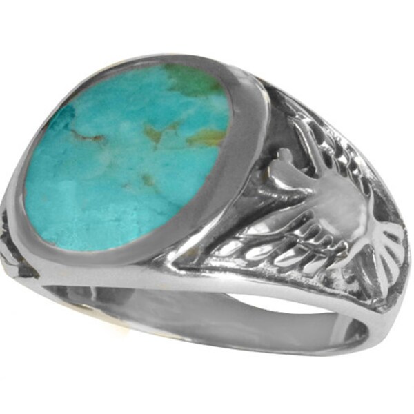 Genuine Turquoise Ring for Men - Etsy