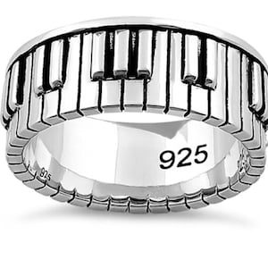 Sterling Silver Piano Keys Ring - Etsy