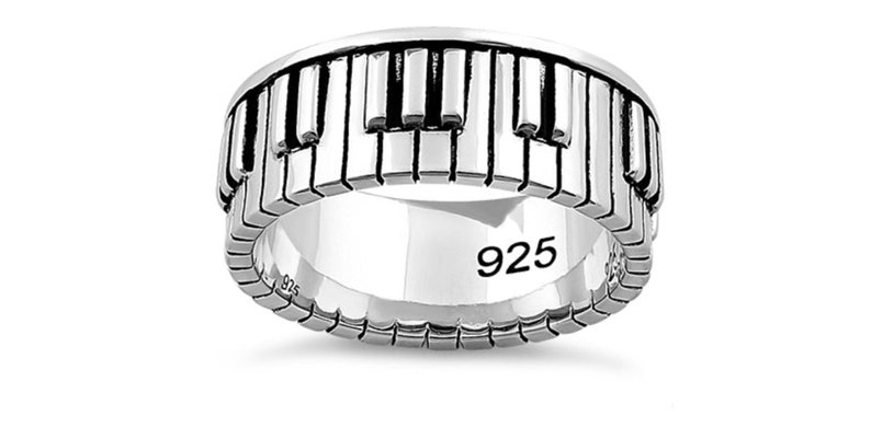 Sterling Silver Piano Keys Ring - Etsy