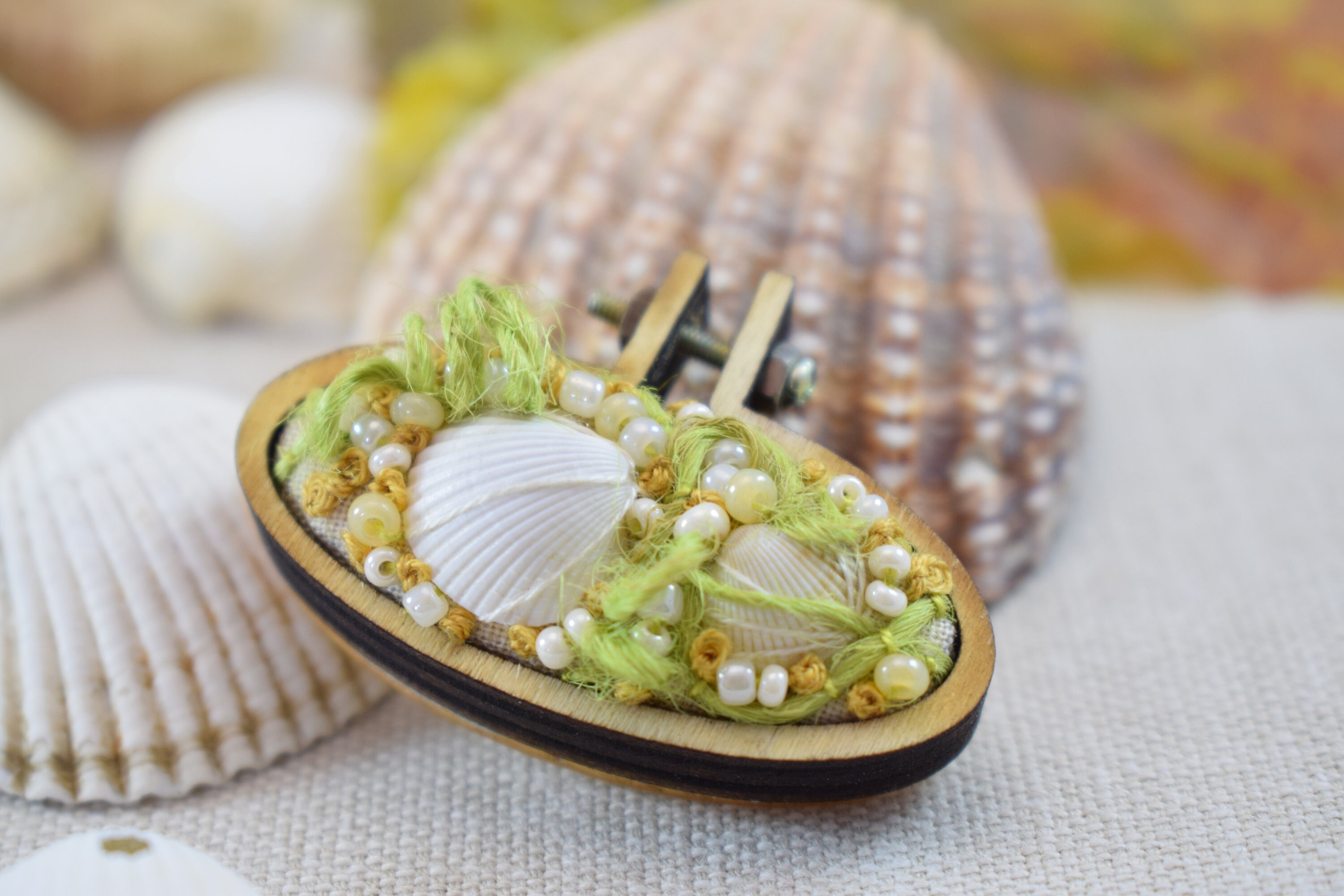 Small Oval Rockpool Magnet Original Stitches Embroidered | Etsy