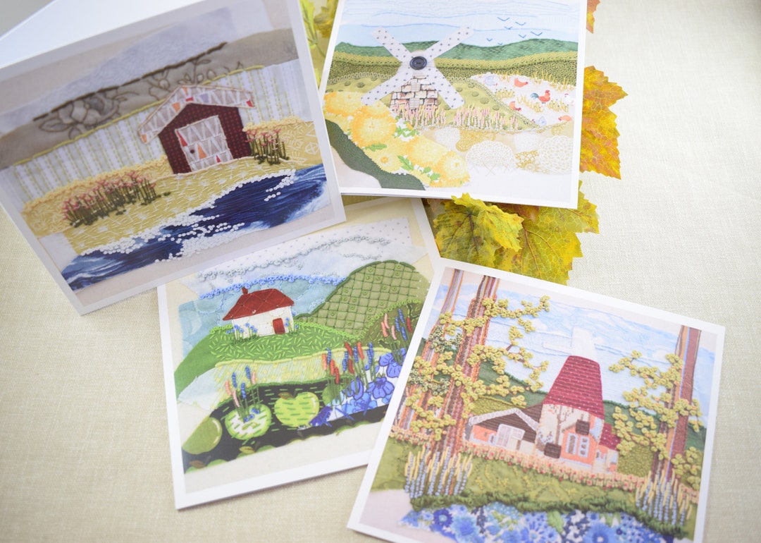 Hut & Homestead Greeting Cards Pack of 4 Blank Inside All - Etsy UK