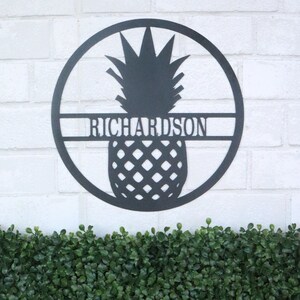 Personalized Pineapple Metal Sign Housewarming Gift - Etsy
