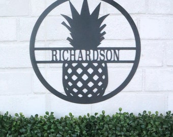 Personalized Pineapple Metal Sign Housewarming Gift - Etsy