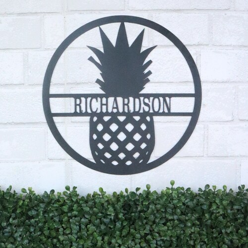Personalized Pineapple Metal Sign Housewarming Gift - Etsy