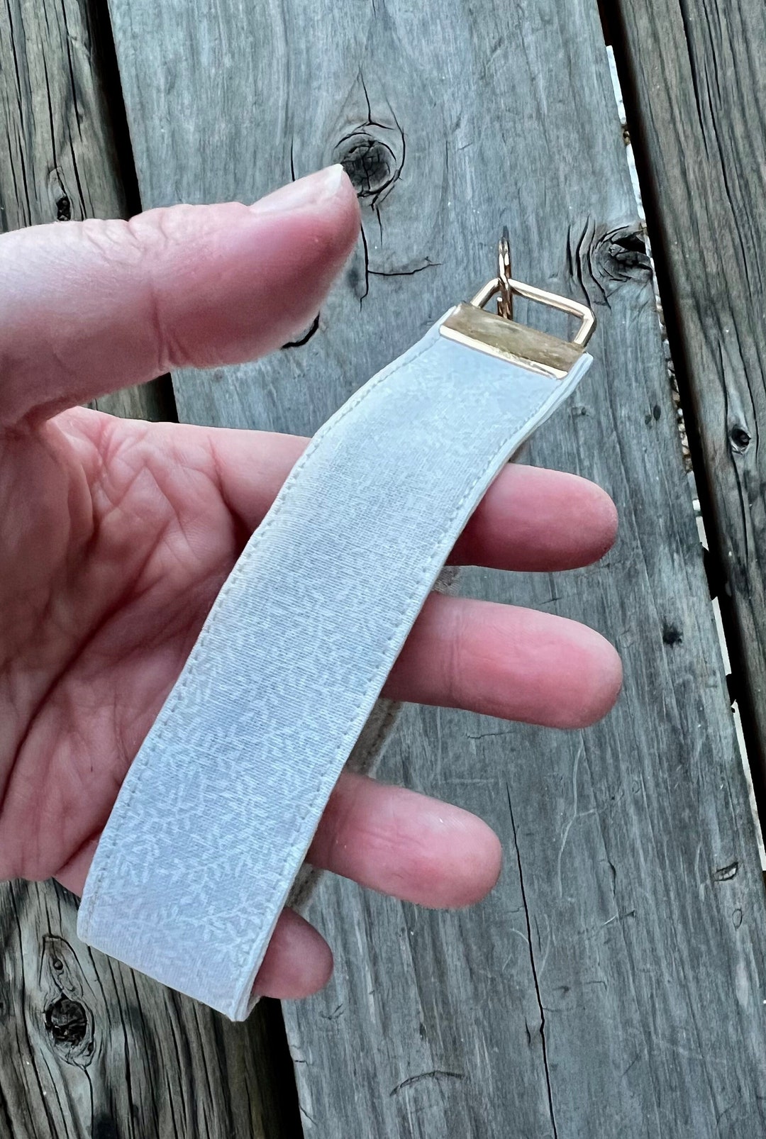 Off White Vine Key Fob Wristlet With Gold Accents | Back to School Gift ...