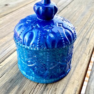 Royal Blue & Sky Blue Textured Resin Medium Storage Container ...