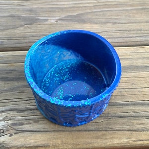 Royal Blue & Sky Blue Textured Resin Medium Storage Container ...