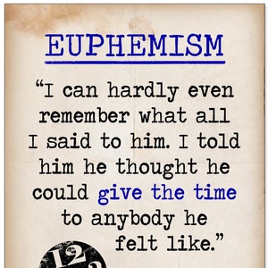 Euphemism - Educational Poster Featuring J.D. Salinger Quote. Vintage ...