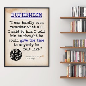 Euphemism - Educational Poster Featuring J.D. Salinger Quote. Vintage ...