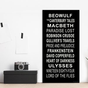 English Literature Subway Sign, Literary Poster, for Classroom, Office ...