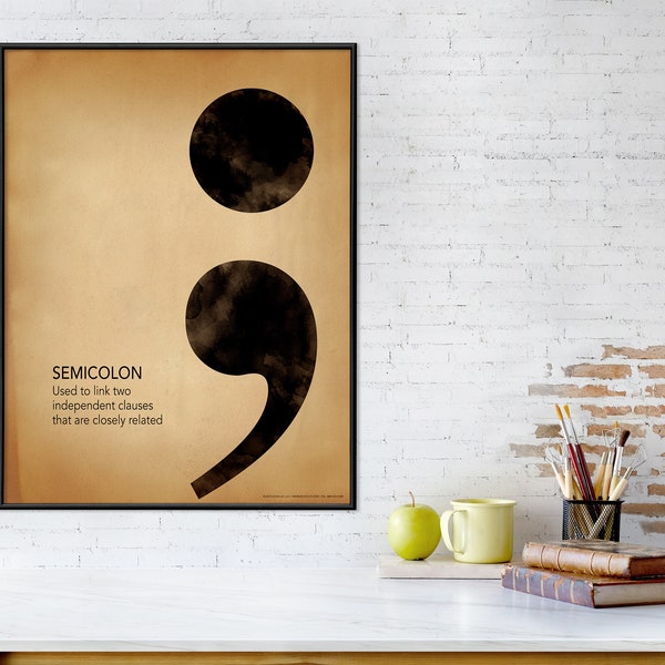 Semicolon Wall Art - Etsy