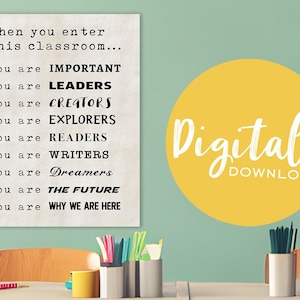 When You Enter This Classroom Inspirational Poster DIGITAL DOWNLOAD - Etsy
