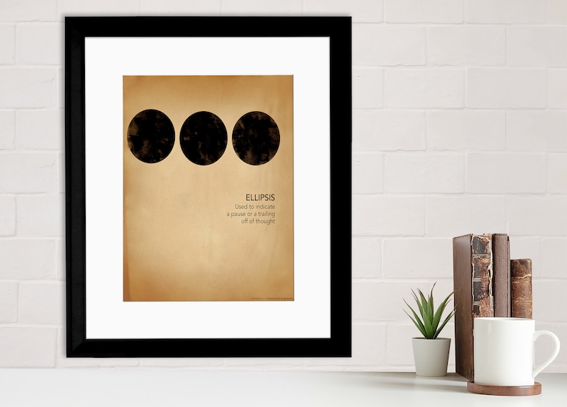 Ellipsis, Writing, Punctuation and Grammar Art Print. Fine Art Paper ...