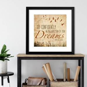 Henry David Thoreau Classic Inspirational Quote, Motivational Art Print ...