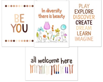 All Welcome Art Print. Diversity and Inclusivity Poster. Matte | Etsy