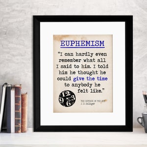 Euphemism - Educational Poster Featuring J.D. Salinger Quote. Vintage ...
