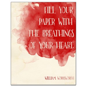 William Wordsworth Powerful Inspiration Literary Art Poster DIGITAL ...