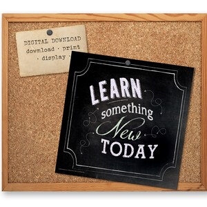 Learn Something New Motivational Chalkboard Quote Poster DIGITAL ...