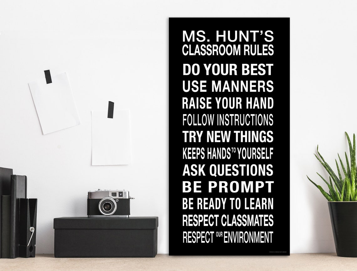 Classroom Rules Subway Sign Personalized Art Print For | Etsy
