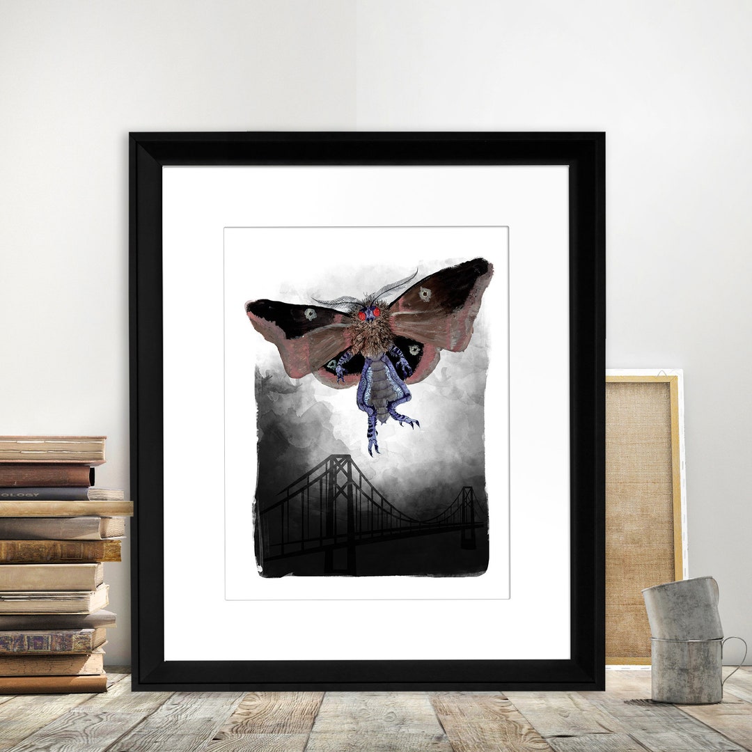 Mothman Watercolor Style Print. Fine Art Paper, Laminated, or Framed ...