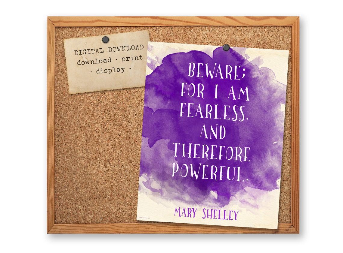Mary Shelley Powerful Inspiration Literary Art Poster DIGITAL DOWNLOAD ...