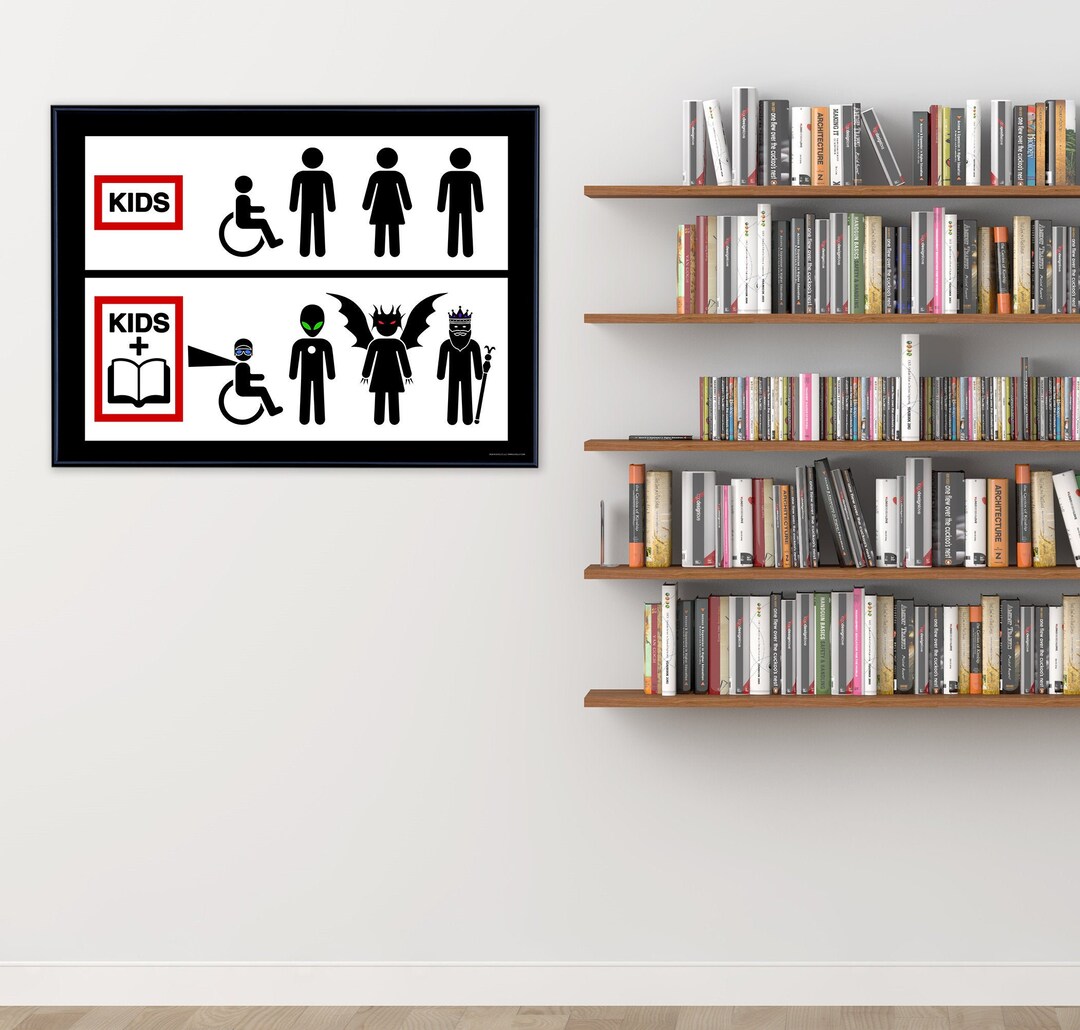 Kids on Books Sign Style Fine Art Print. Multiple Sizes and Styles for ...