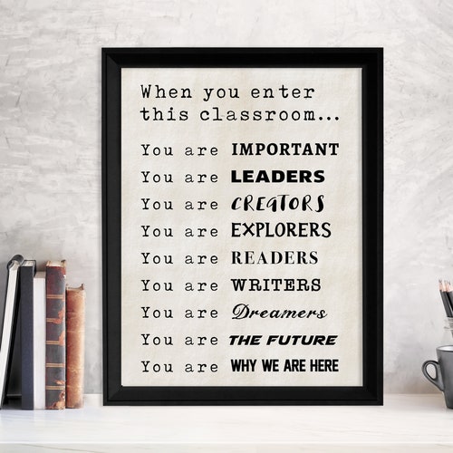 When You Enter This Classroom Print. Inspirational and - Etsy