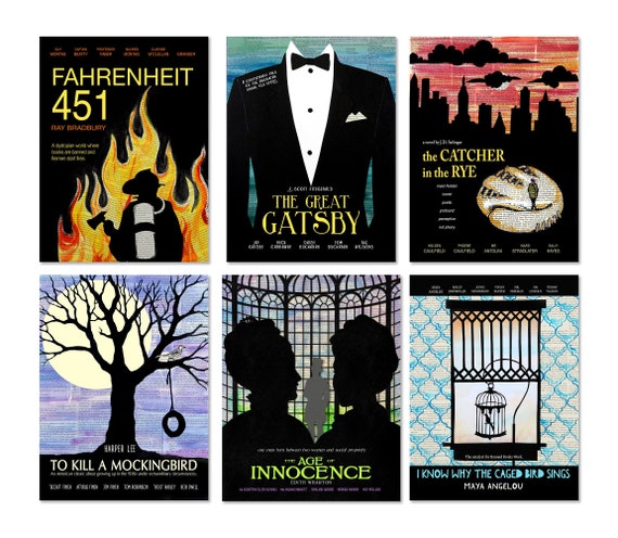 Classic Novels Movie Style Poster Set of Six. Literary Set. - Etsy