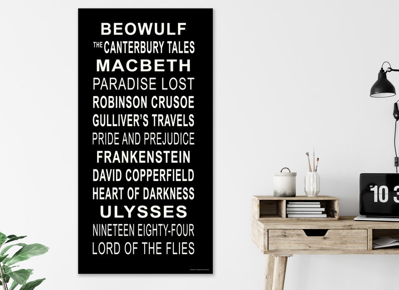 English Literature Subway Sign Literary Poster for - Etsy