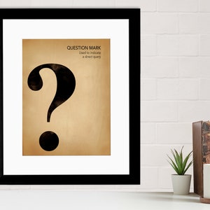Question Mark, Writing, Punctuation and Grammar Art Print. Fine Art ...