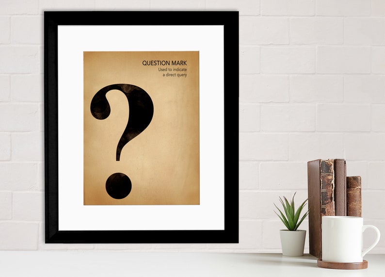 Question Mark Writing Punctuation and Grammar Art Print. - Etsy