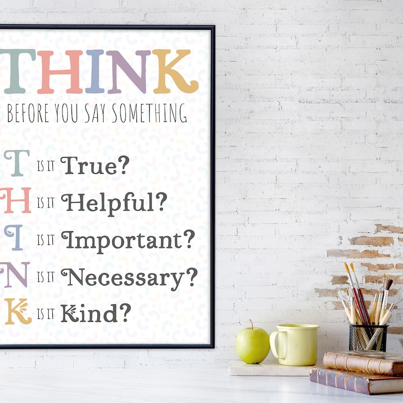 Think Before You Speak Poster - Etsy