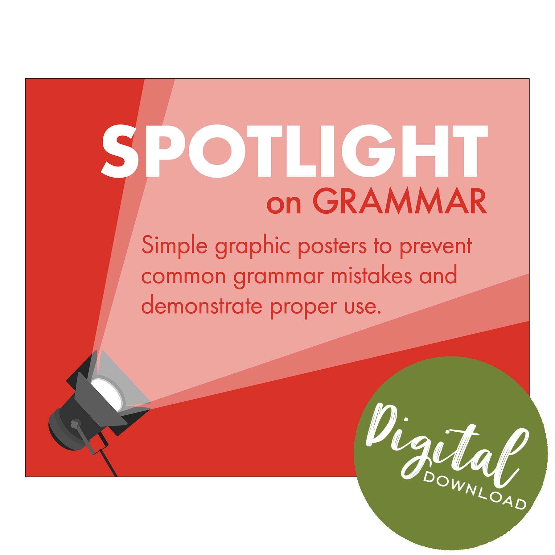 Spotlight on Grammar Classroom Poster DIGITAL DOWNLOAD Bundle - Etsy UK