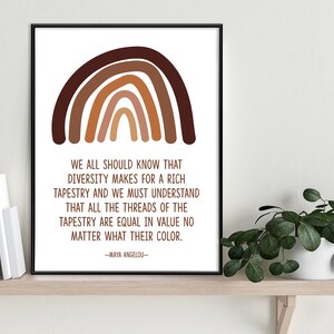 Rainbow Rich Tapestry Maya Angelou. Diversity and Inclusivity Poster ...