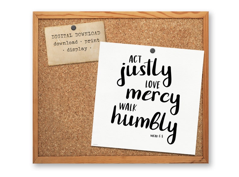 Act Justly Micah 6:8 Bible Quote Poster DIGITAL DOWNLOAD - Etsy
