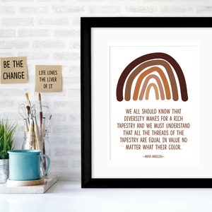 Rainbow Rich Tapestry Maya Angelou. Diversity and Inclusivity Poster ...