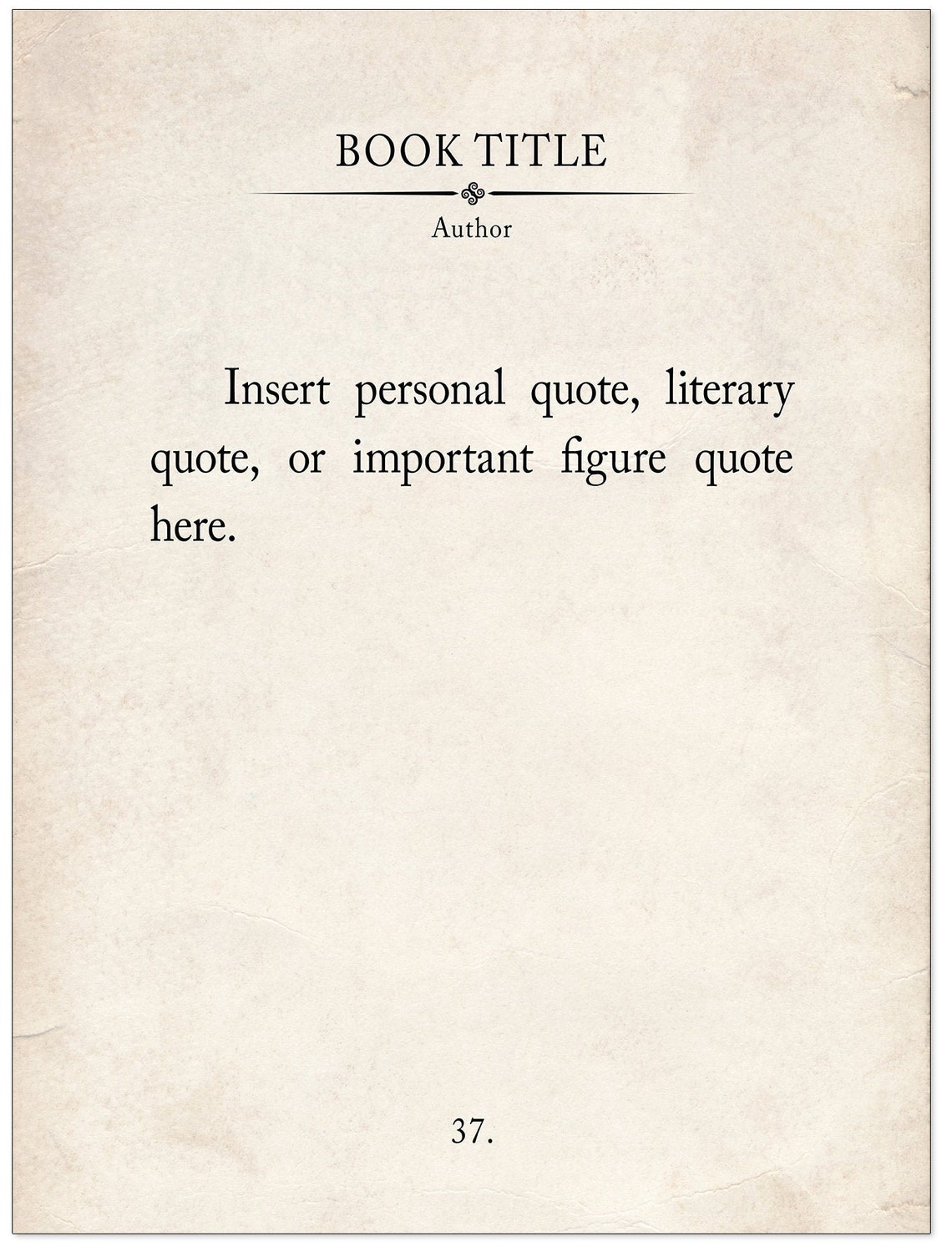 Custom Quote Vintage Book Page Style Print. Fine Art Paper - Etsy