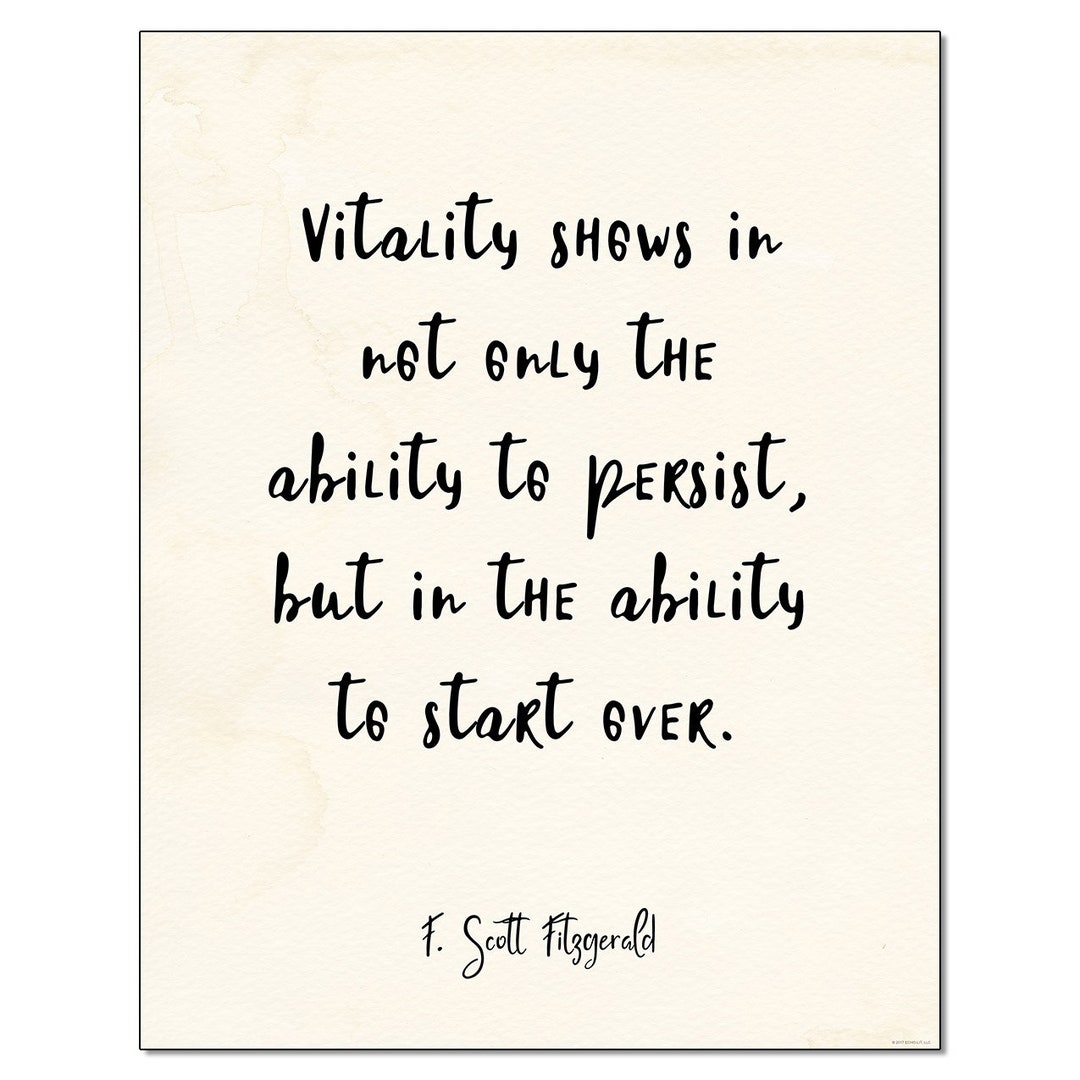 F. Scott Fitzgerald Inspirational Quote - Literary Art Poster DIGITAL ...