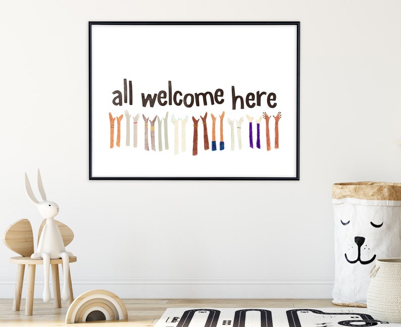 All Welcome Art Print. Diversity and Inclusivity Poster. Matte Paper ...