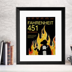 Fahrenheit 451 - Ray Bradbury - Classic Novel Literary Print. Fine Art ...