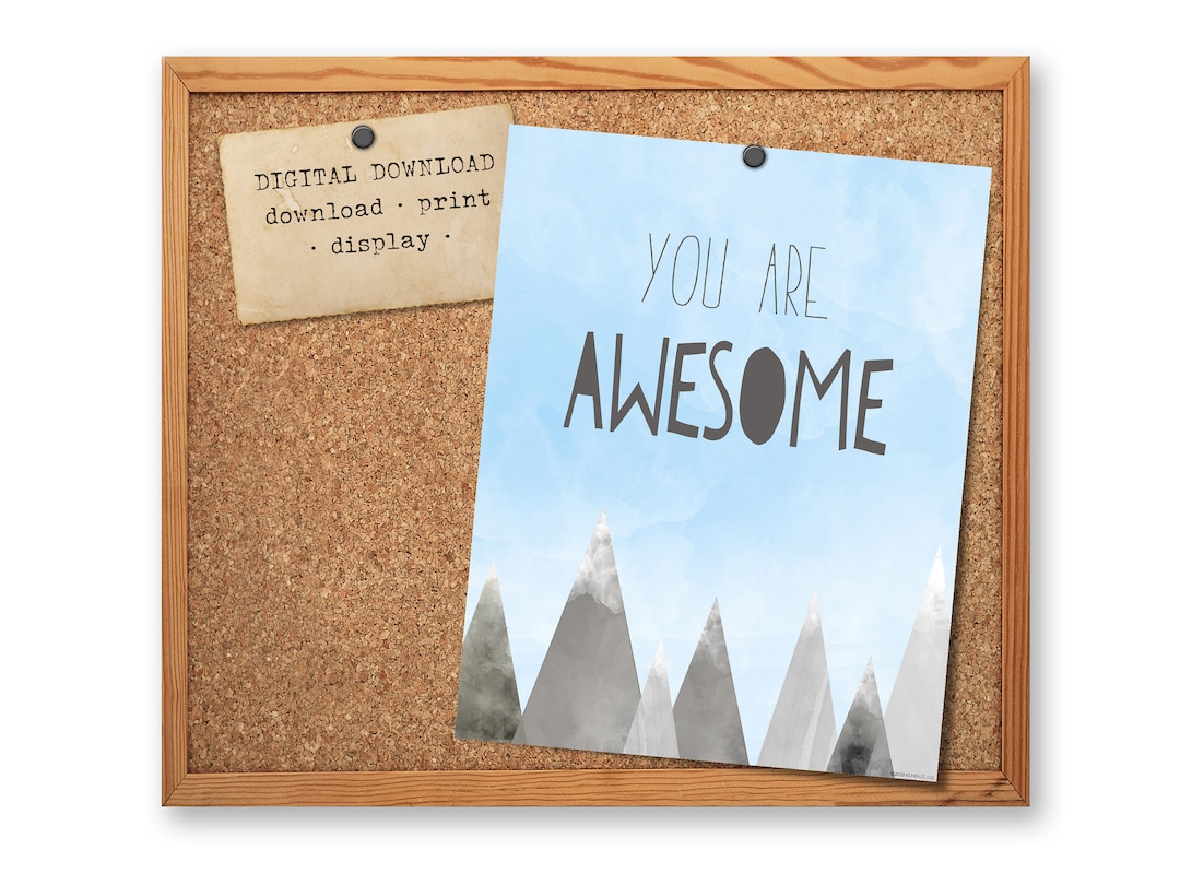 You Are Awesome Quote - Literary Art Poster DIGITAL DOWNLOAD - Etsy