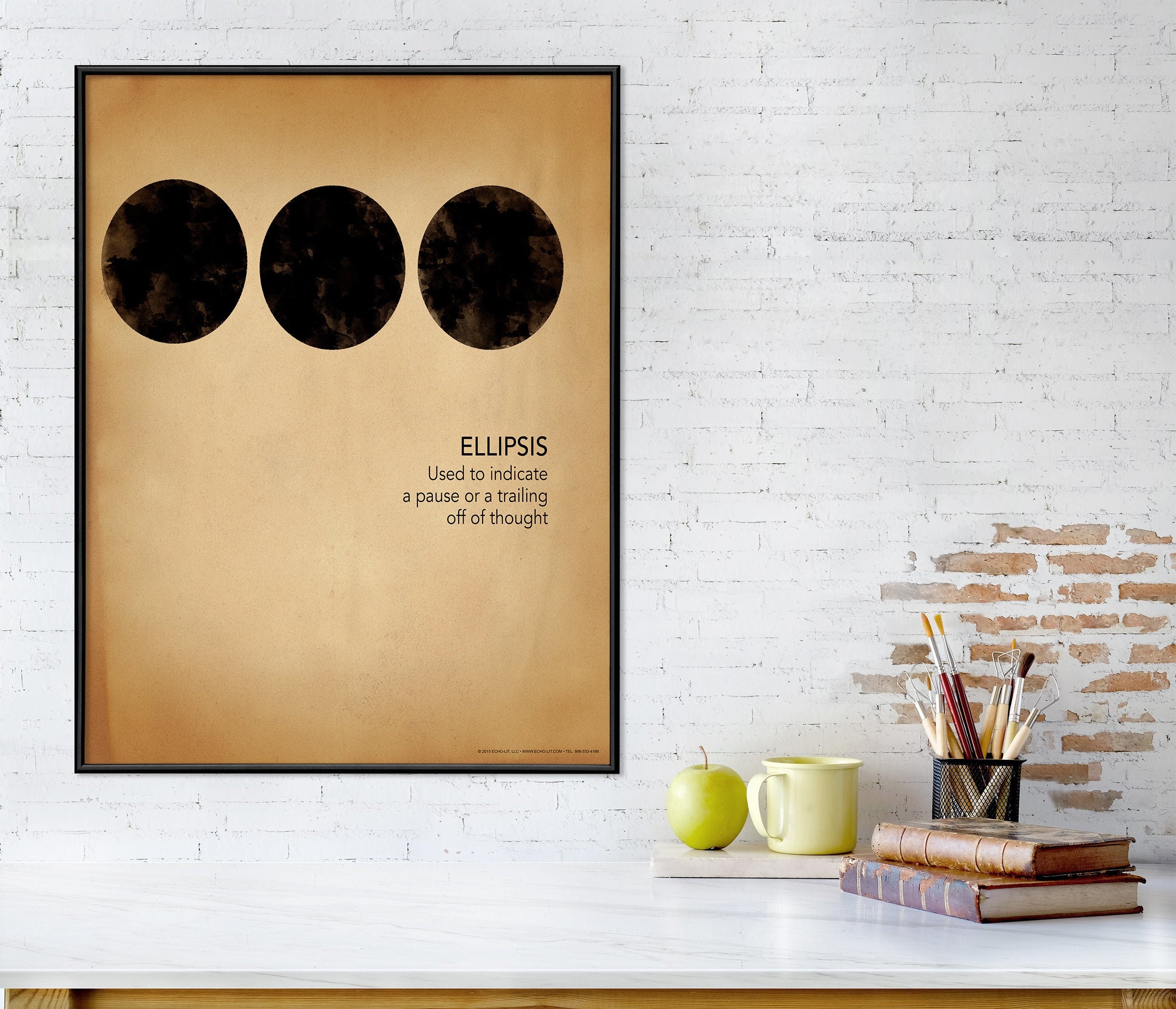 Ellipsis, Writing, Punctuation and Grammar Art Print. Fine Art Paper ...